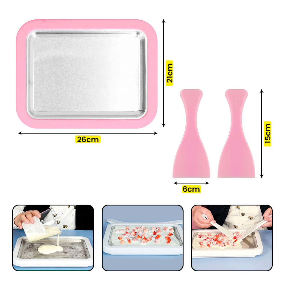 Plancha para hacer Helados Fritos para niños - Rosado - Promart
