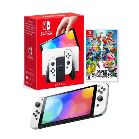 Consola Nintendo Switch Oled Blanco + Super Smash Bros - Promart