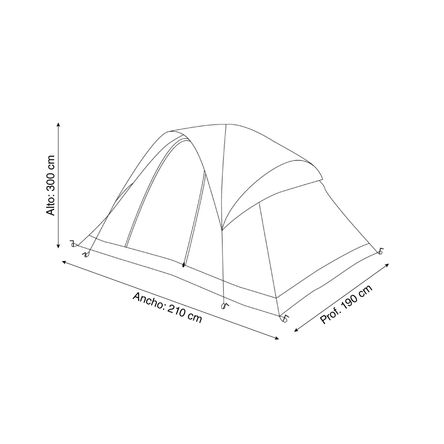 Carpa Estructural Family Greenside Rojo para 6 Personas - Promart