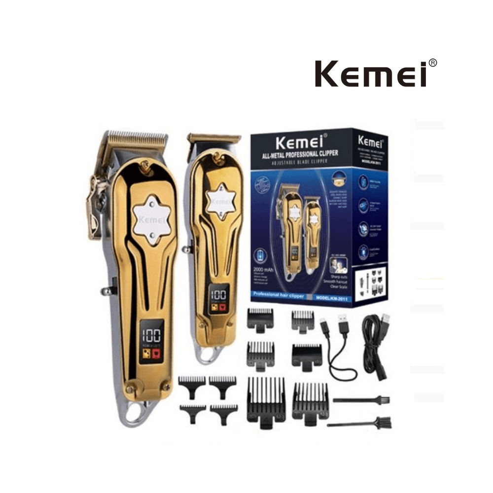 Combo Maquina Trimmer Kemei Digital KM-2011 - Promart