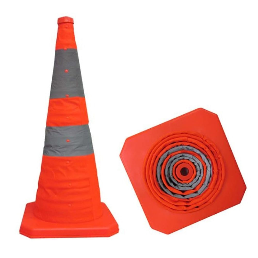 Conos de Seguridad de 70cm Plegable Doble Cinta Reflectiva para Auto ...