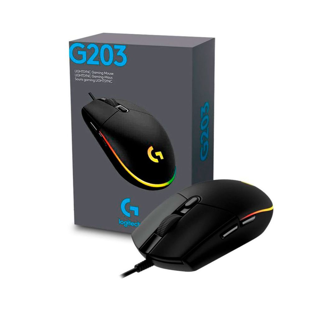 Mouse Logitech G203 Lightsync RGB Negro - Promart