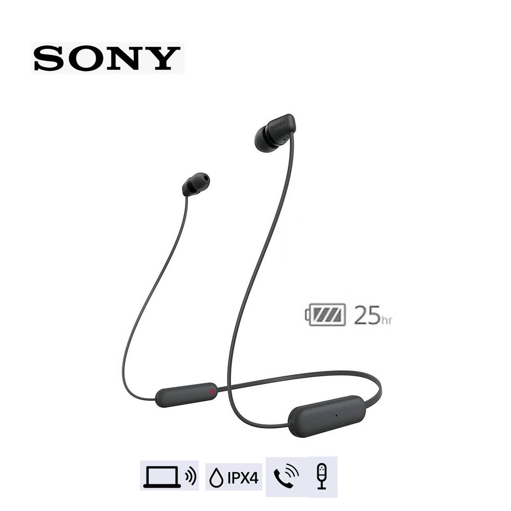 Audifonos Bluetooth Sony Wireless WI C100 Bateria 25Hrs IPX4 Negro ...