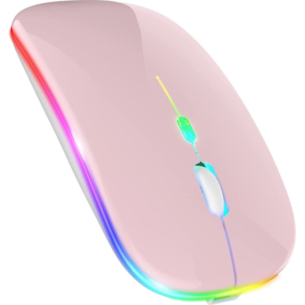 Mouse Inalámbrico Recargable Bluetooth Dual con Iluminación LED RGB ...