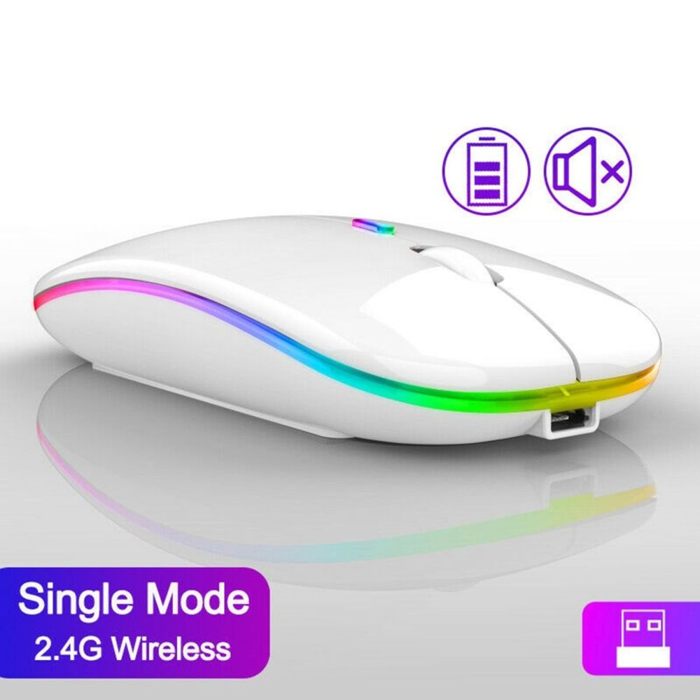 Mouse Inalámbrico Recargable Bluetooth Dual con Iluminación LED RGB ...