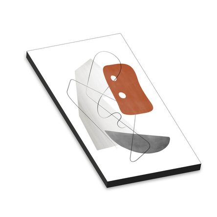 Cuadro Abstracción con líneas grises 4 30x45 Papel Fotográfico Bastidor - Promart