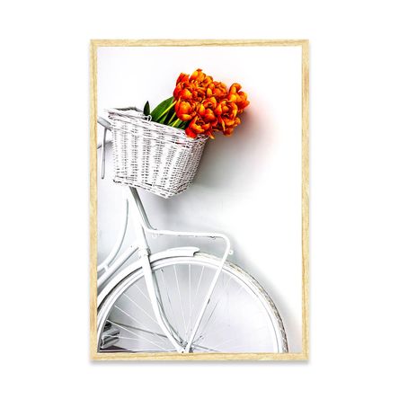Cuadro Bici chévere 40x60 Papel de Algodón Marco madera natural - Promart