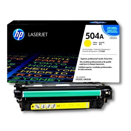 Toner HP CE252A (504A) Amarillo LaserJet CP3525, CM3530 - Promart