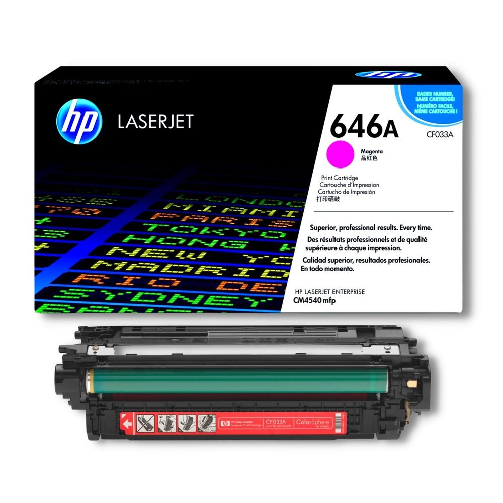 Toner HP CF033A (646A) Magenta LaserJet Enterprise CM4540 Mfp - Promart