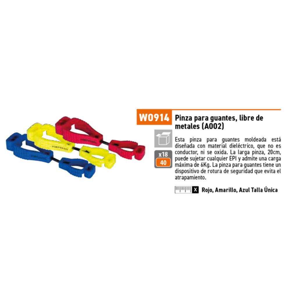 Pinza para Guantes Libre de Metales Dieléctrica A002 Color Rojo - Promart