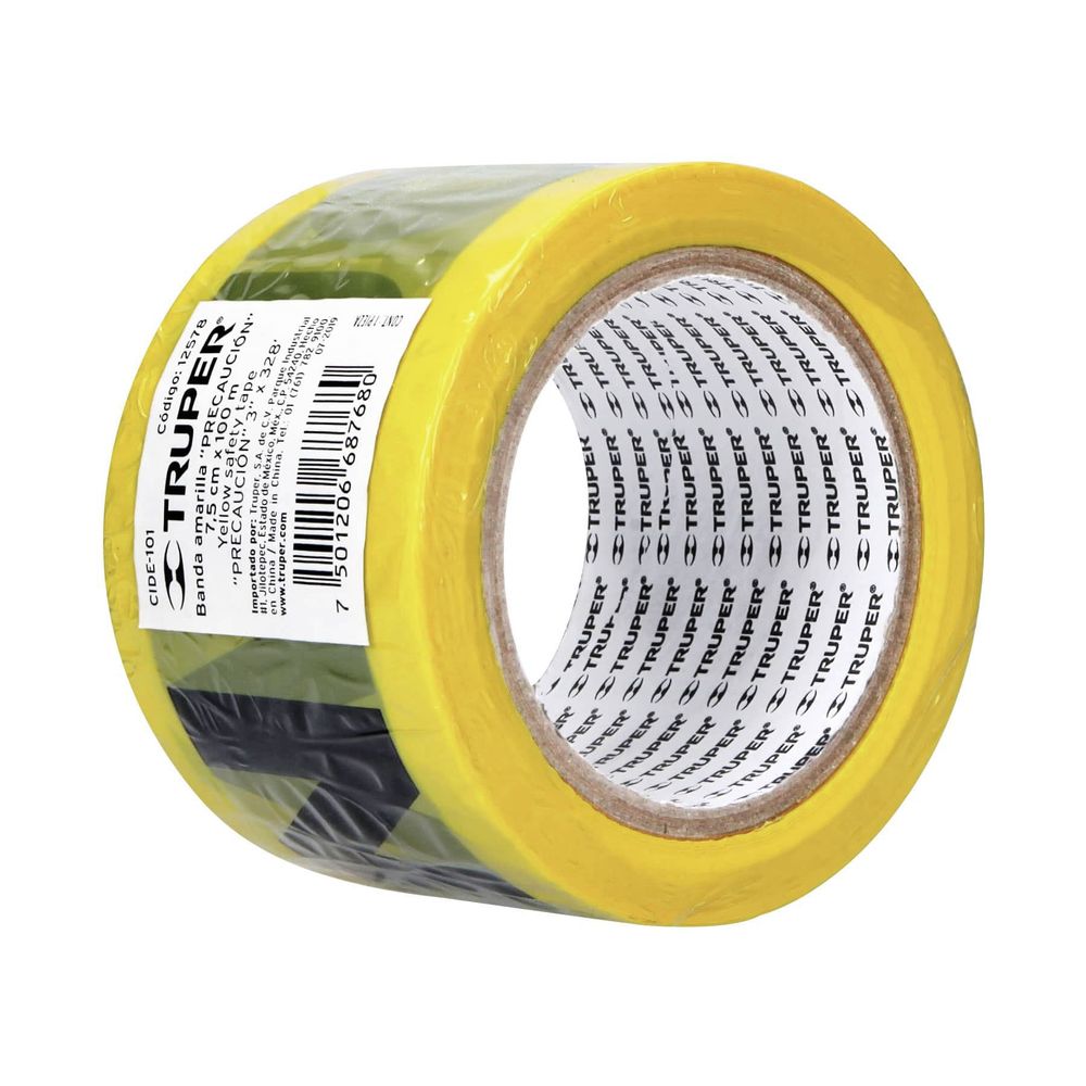 Rollo de 100m de cinta de seguridad, "precaucion" Truper 12578 ...