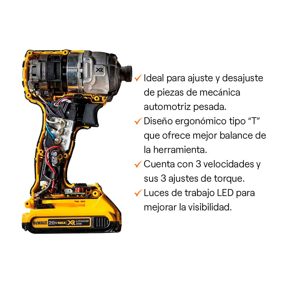 Atornillador de Impacto 1/4" 20V BRUSHLESS DCF887B (Sin Bateria) Dewalt - Promart