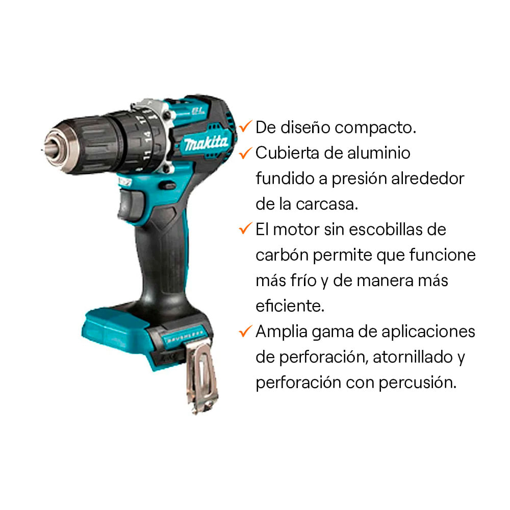 Taladro percutor 1/2" 18v Xpt 2 Vel Bl Makita - Promart