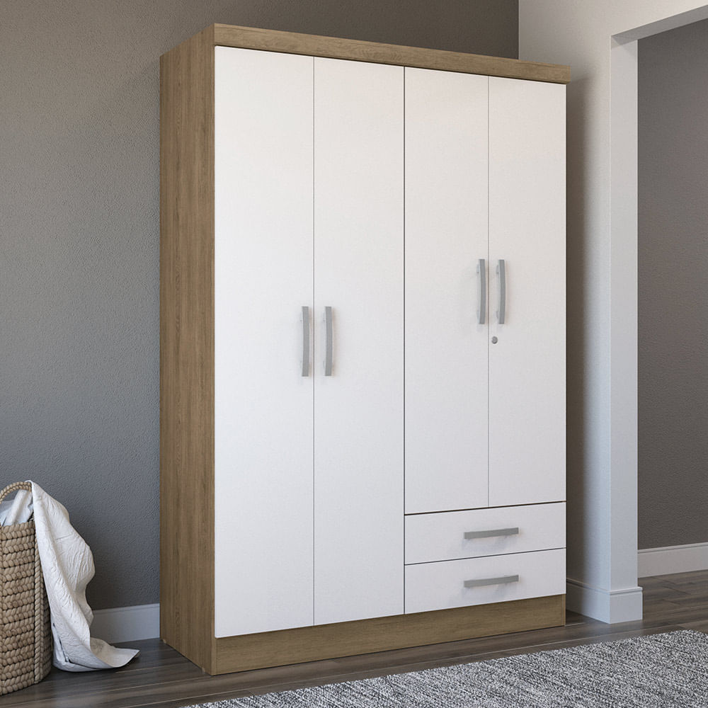 Ropero Ema Maple Blanco 4 puertas 2 cajones - Promart