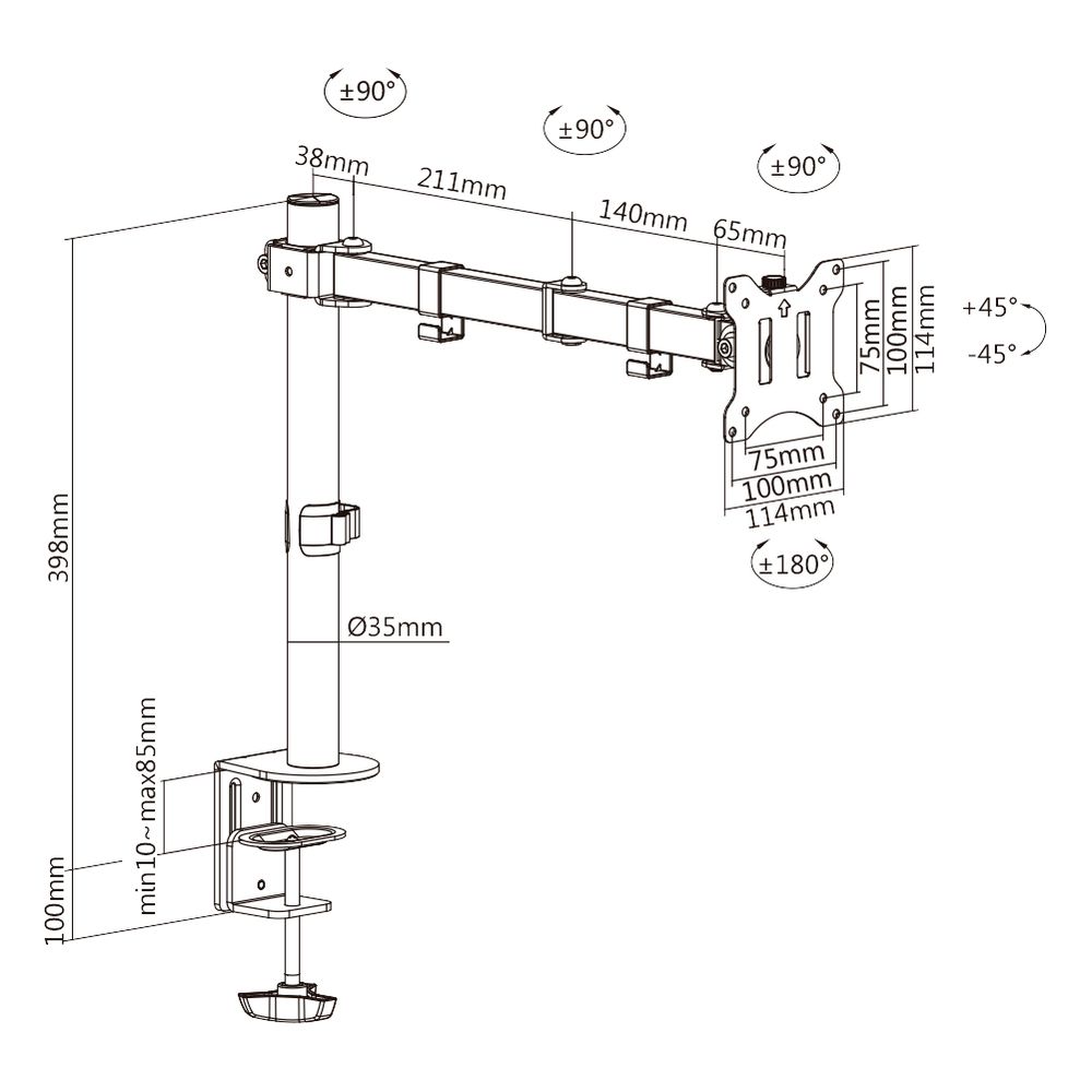 Rack Prolink para escritorio para 1 monitor 17-32" - Promart