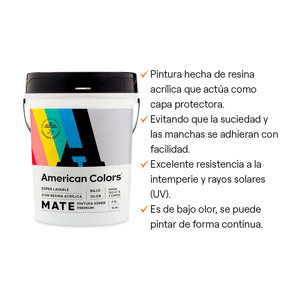Pintura American Colors Mate Blanco 4gl - Promart
