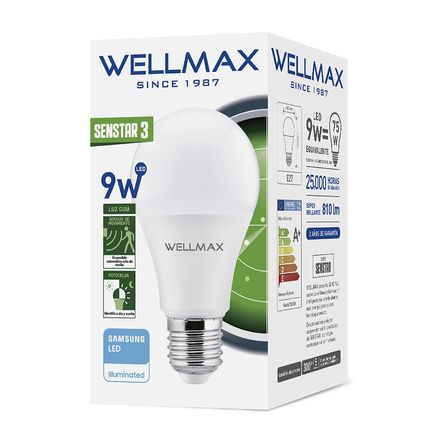 Foco led sensor Smart Senstar 3 9w luz fría Wellmax-Samsung - Promart