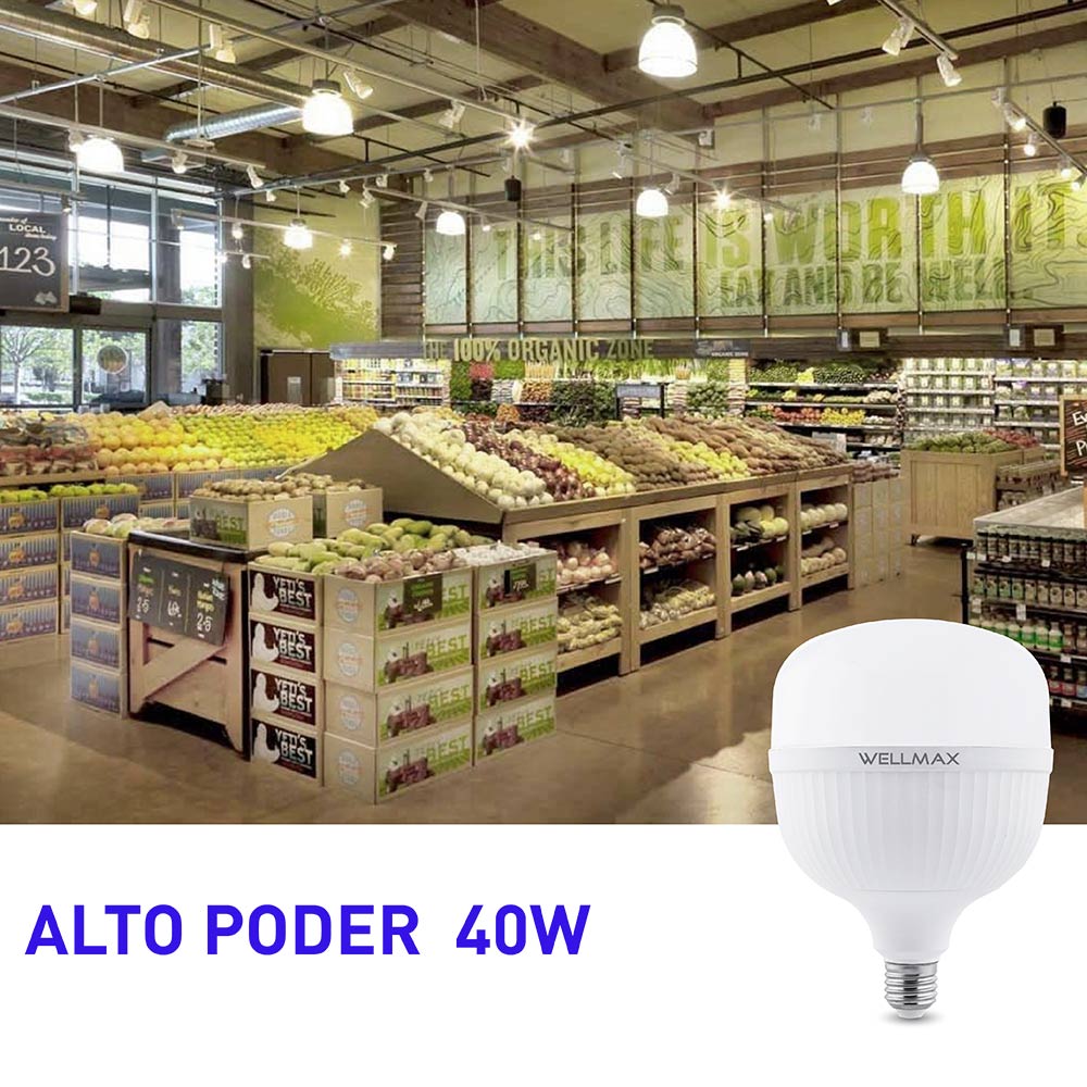 Foco led alto poder Ballet T120 40w luz fría Wellmax-Samsung - Promart