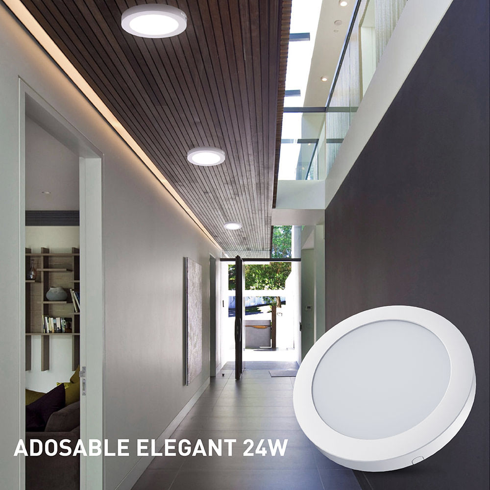 Panel led adosable Elegant redondo 24w luz fría - Promart