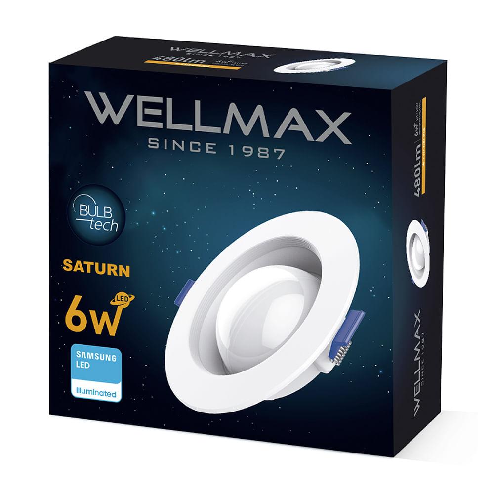 Spot led Saturno Blanco para caja Octogonal 6w luz cálida - Promart