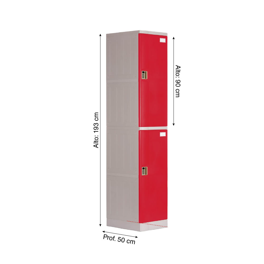 Locker Abs Lp102 Clave 4 dígitos Rojo - Promart