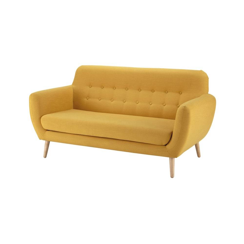 Sofá Vintage 2 Cuerpos Rabhé Amarillo - Promart