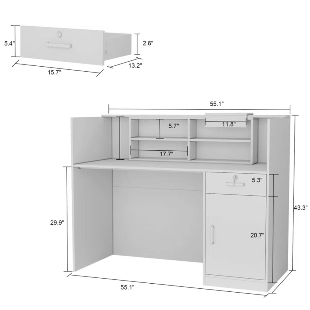 Mueble Counter para Recepción Moderno Simón Blanco | Promart.pe - Promart