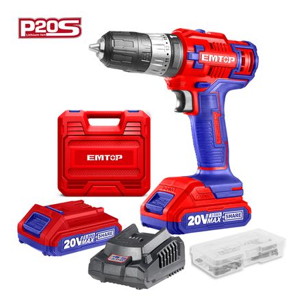 Taladro Percutor Emtop ECIDL620012 de 20 Voltios 45 Nm Mandril 1/2 ...