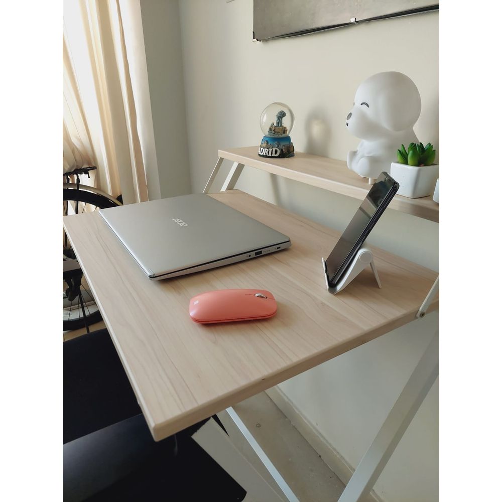 Escritorio plegable color manzano con estructura blanca | Promart.pe ...