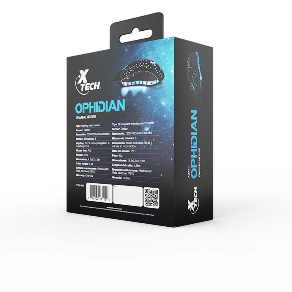 Mouse Gaming Xtech Ophidian Xtm411 Negro - Promart