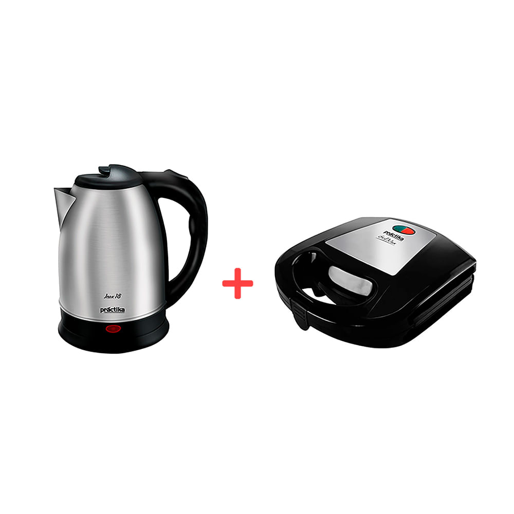 Combo Hervidor Electrico 1.8L INOX 18 II + Grill Placas Antiadherente ...