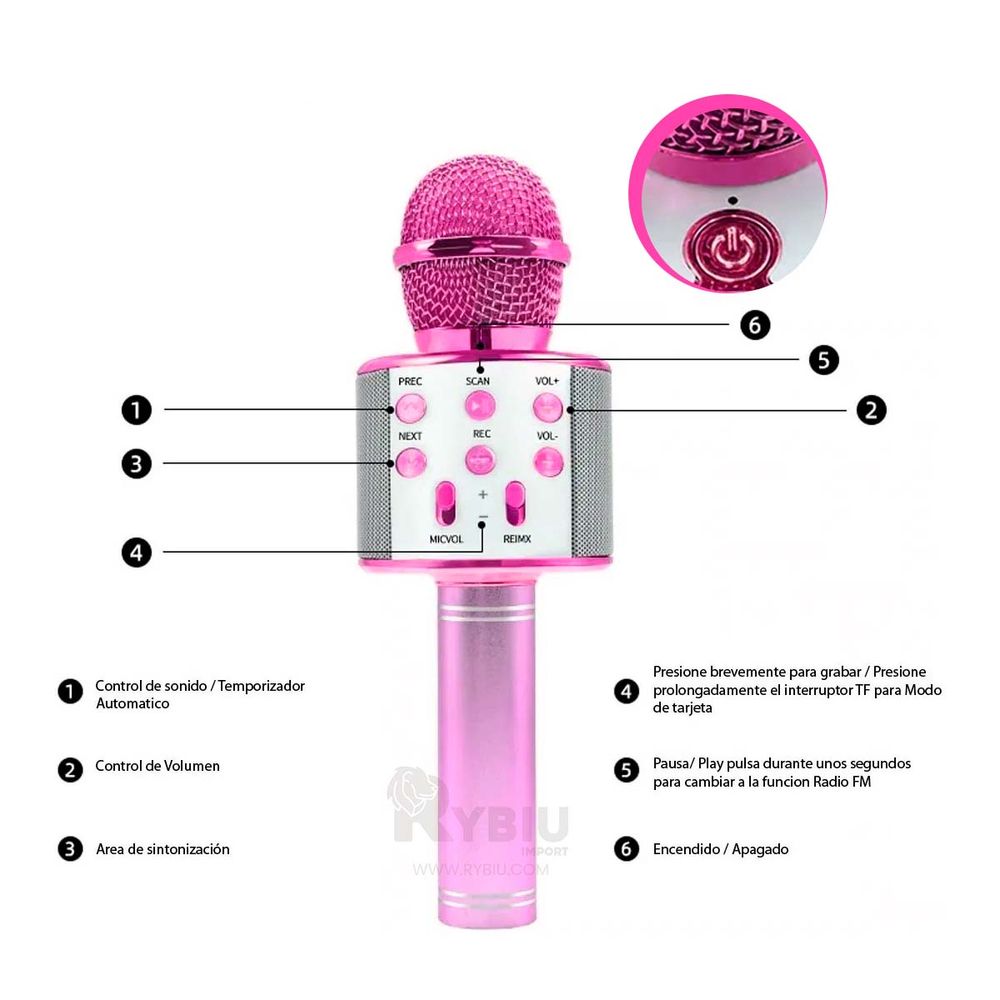 Microfono Bluetooth Familiar Fucsia - Promart