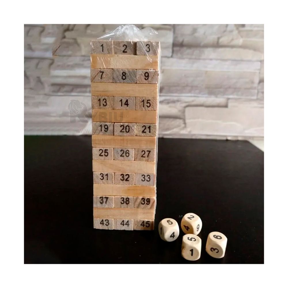 Juego Familiar Jenga hasta 10 Personas de Madera - Promart