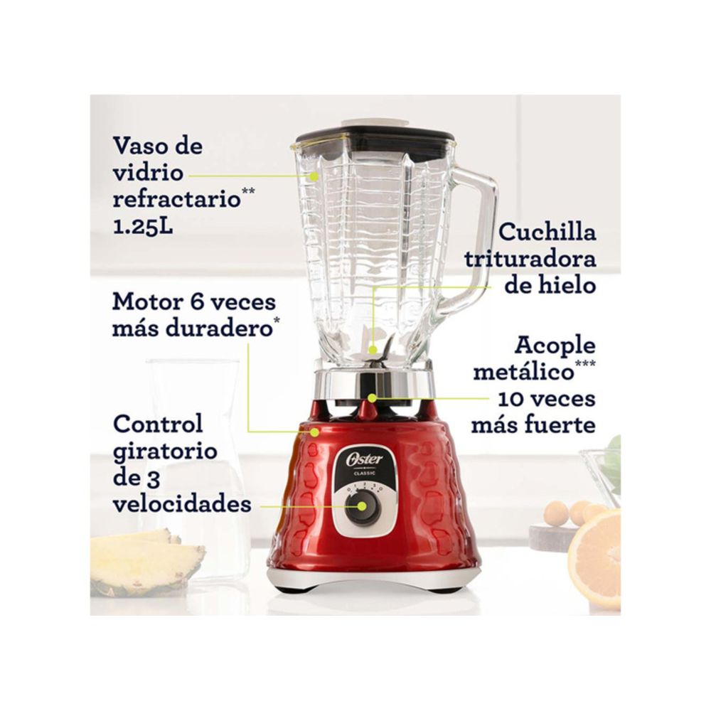 Licuadora Clásica 3 Velocidades con Perilla Ergonómica Oster BLST4126R ...