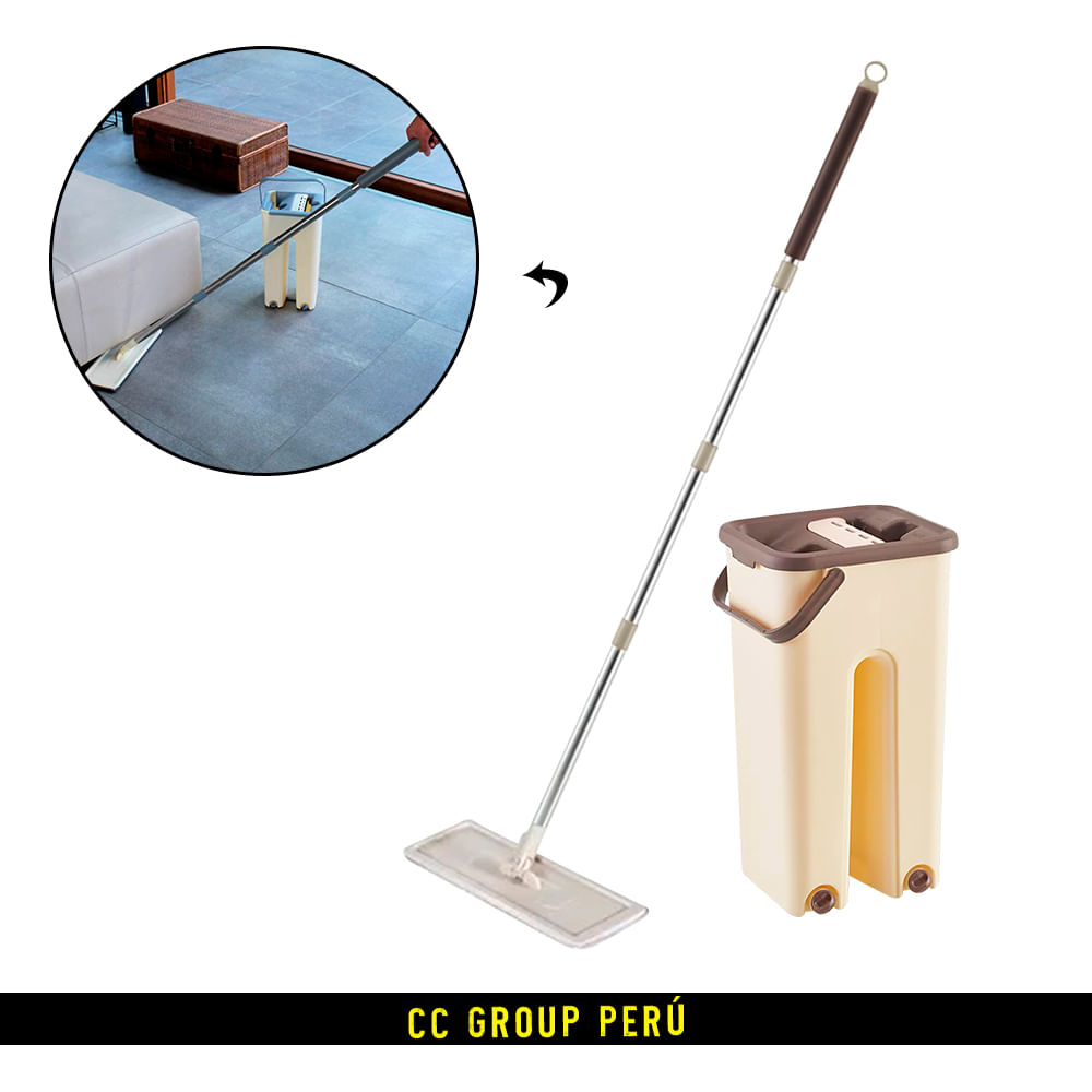 Escurridor y Trapeador Plano Rectangular 360° Marrón - Promart