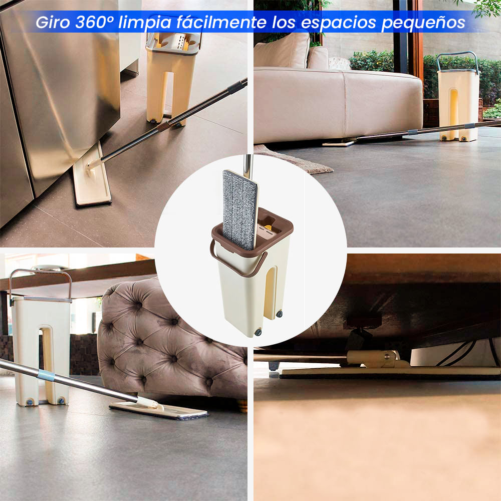 Escurridor y Trapeador Plano Rectangular 360° Marrón - Promart