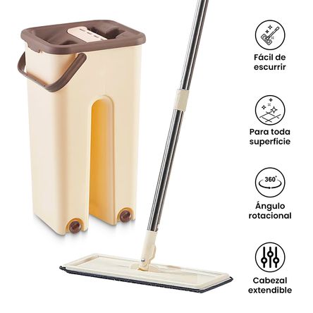 Escurridor y Trapeador Plano Rectangular 360° Marrón - Promart