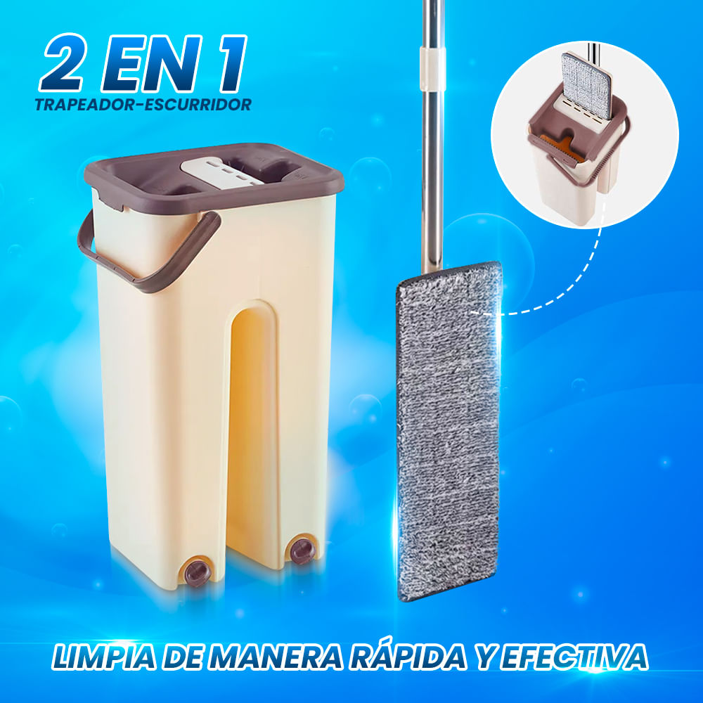 Escurridor y Trapeador Plano Rectangular 360° Marrón - Promart