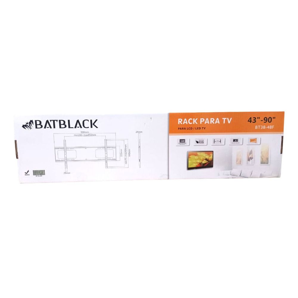 Soporte Rack Para Tv Lcd, Led 43 - 90 Pulgadas 80Kg Batblack BT38-48F - Promart