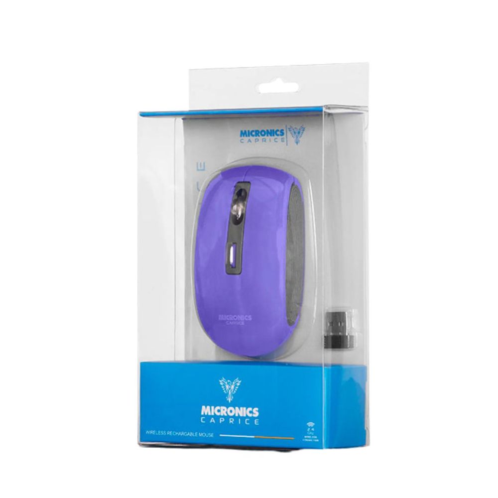 Mouse Micronics Caprice Recargable Inalámbrico 2.4Ghz 1600Dpi Violeta ...