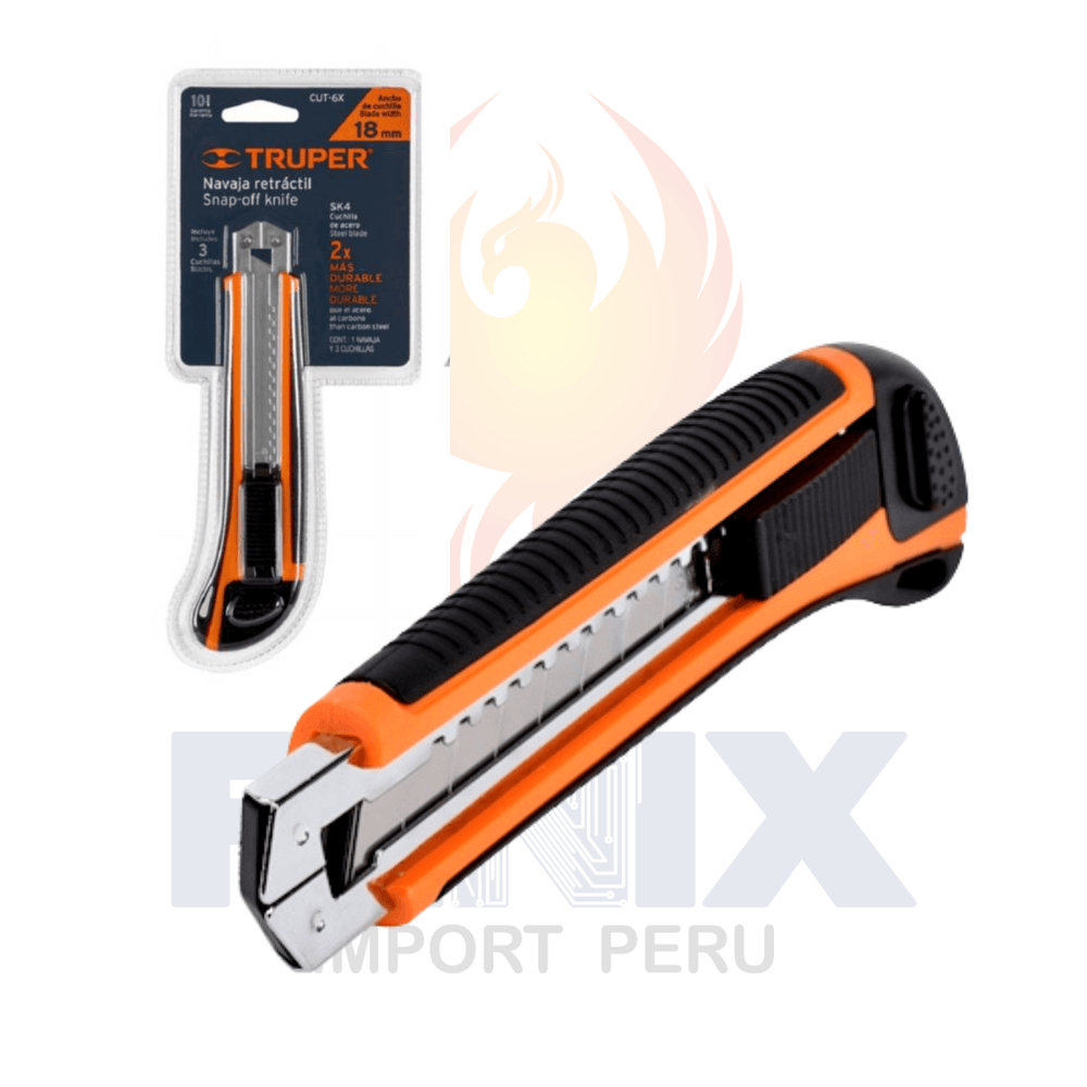 Navaja Retráctil Acero Truper Snap - Off 18mm Antiderrapante | Promart ...