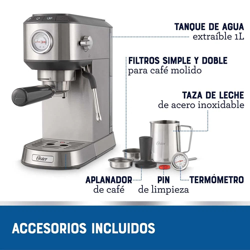 Cafetera compacta de espresso Oster BVSTEM7200 - Promart