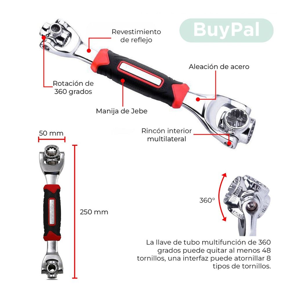 Llave Universal Wrench 48 En 1 Acero Herramienta Tuercas Llave ...
