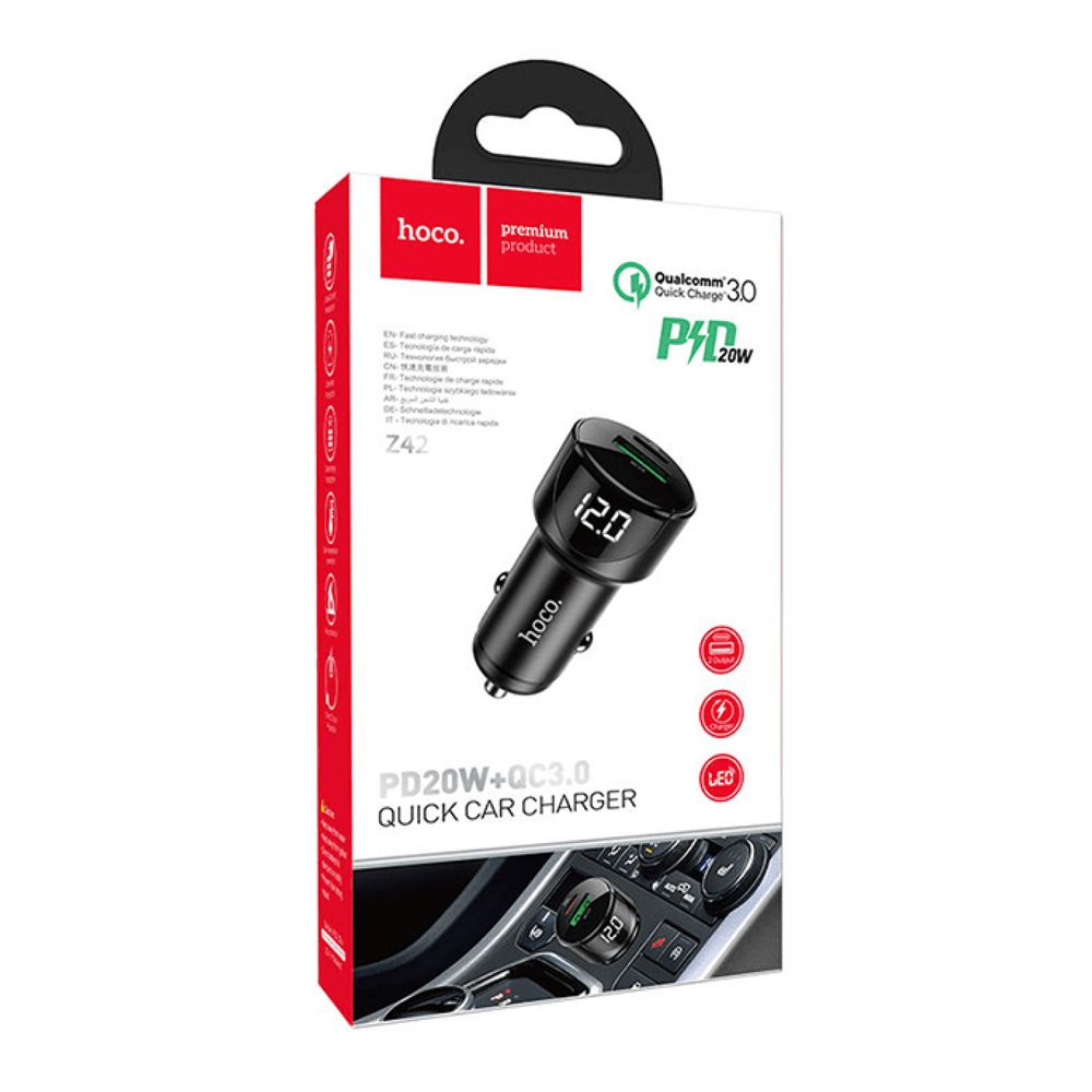 Cargador De Carga Rápida Para Auto Usb Y Tipo C Z42 20W Hoco - Promart