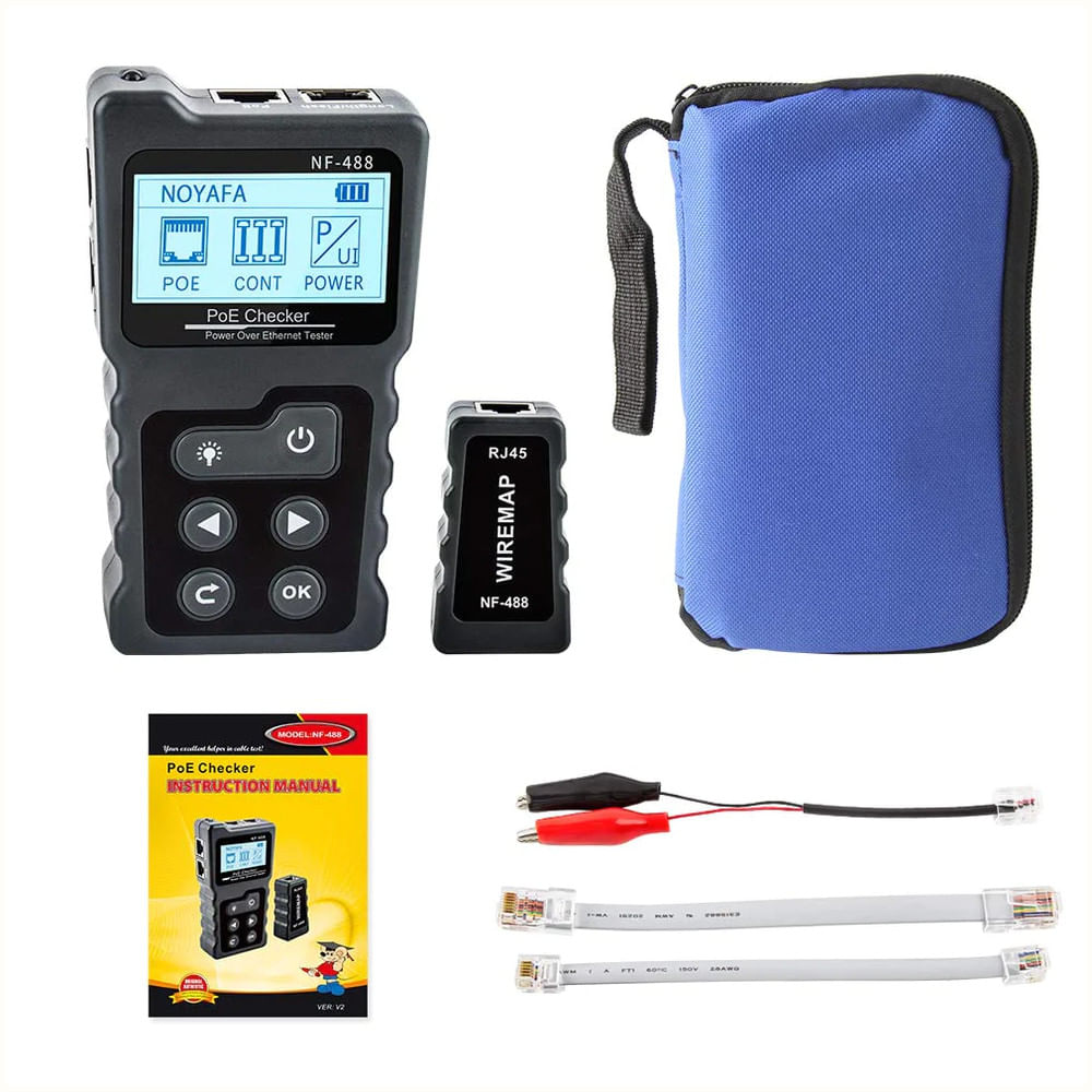 Noyafa NF-488 Testeador De Red con Medidor Poe Af/at Y De Fuente 12vdc ...
