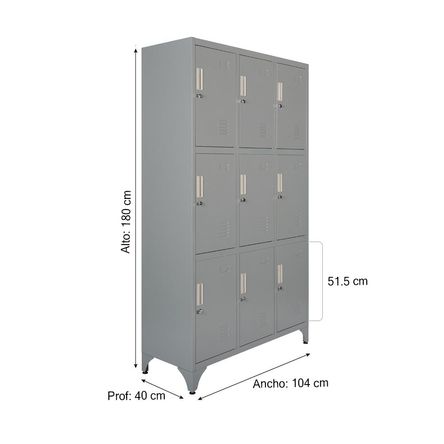 Locker metálico Mk3-03-9 puerta portacandado - Promart