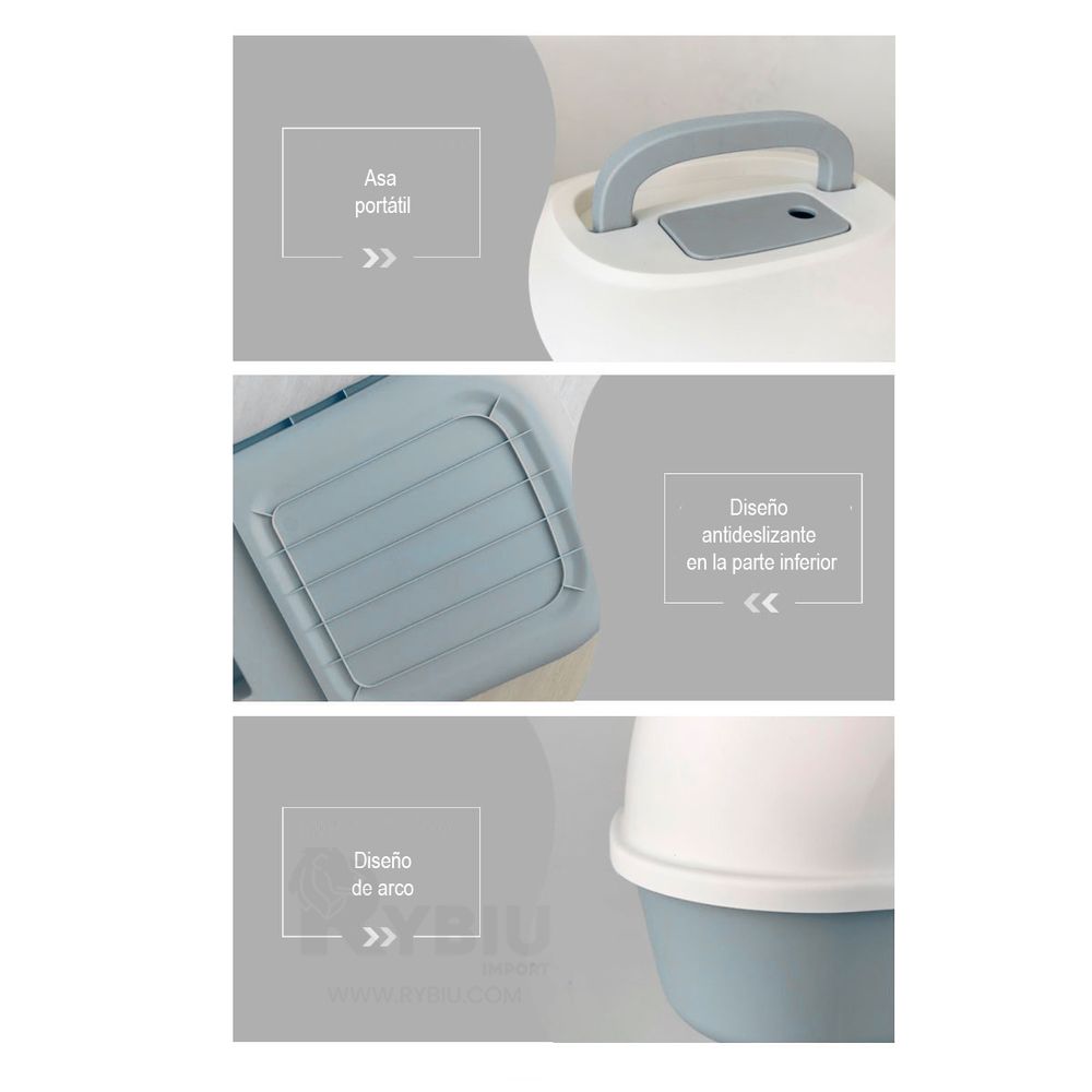 Arenero Cerrado para Gato Color Plomo - Promart