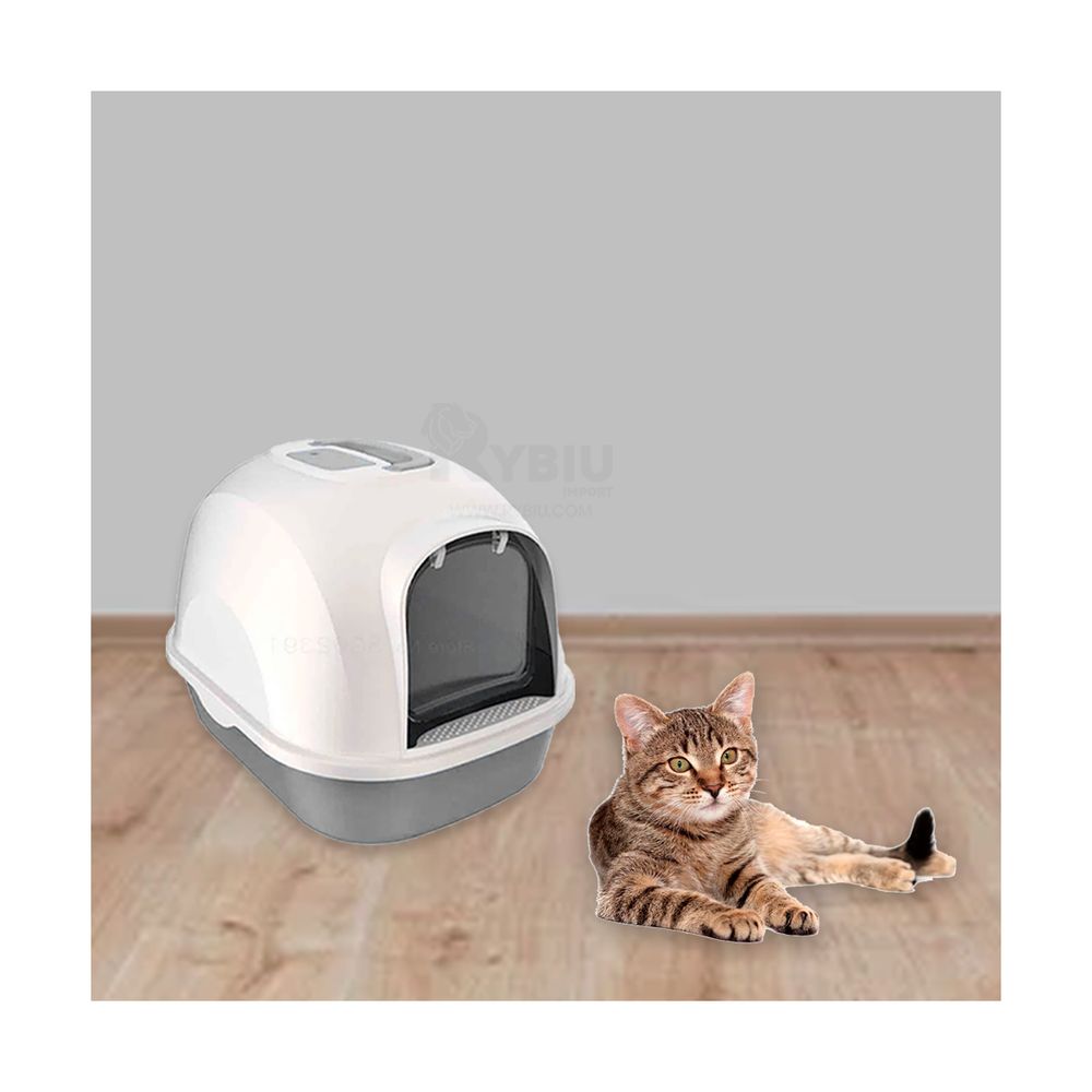 Sanitario Tipo Cajon para Gato Color Plomo - Promart