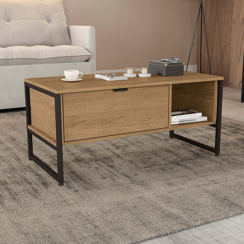 Mesa de centro London 91x48cm Maple Metal - Promart