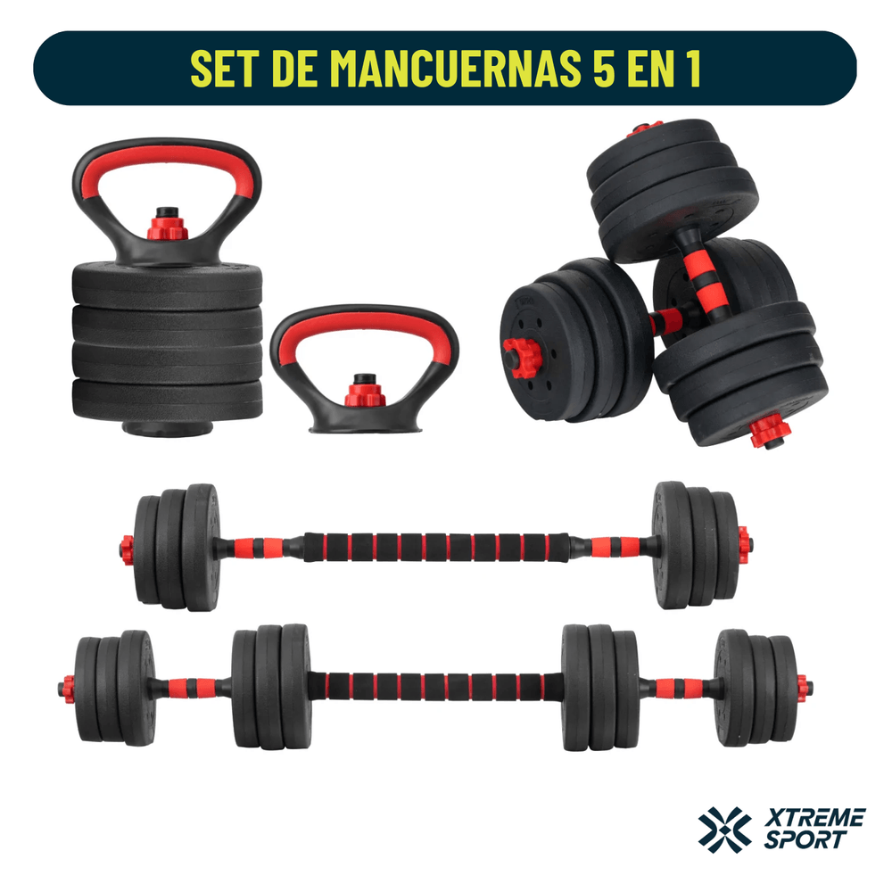 Mancuernas Set de 20 Kg Convertibles + Barra - Promart